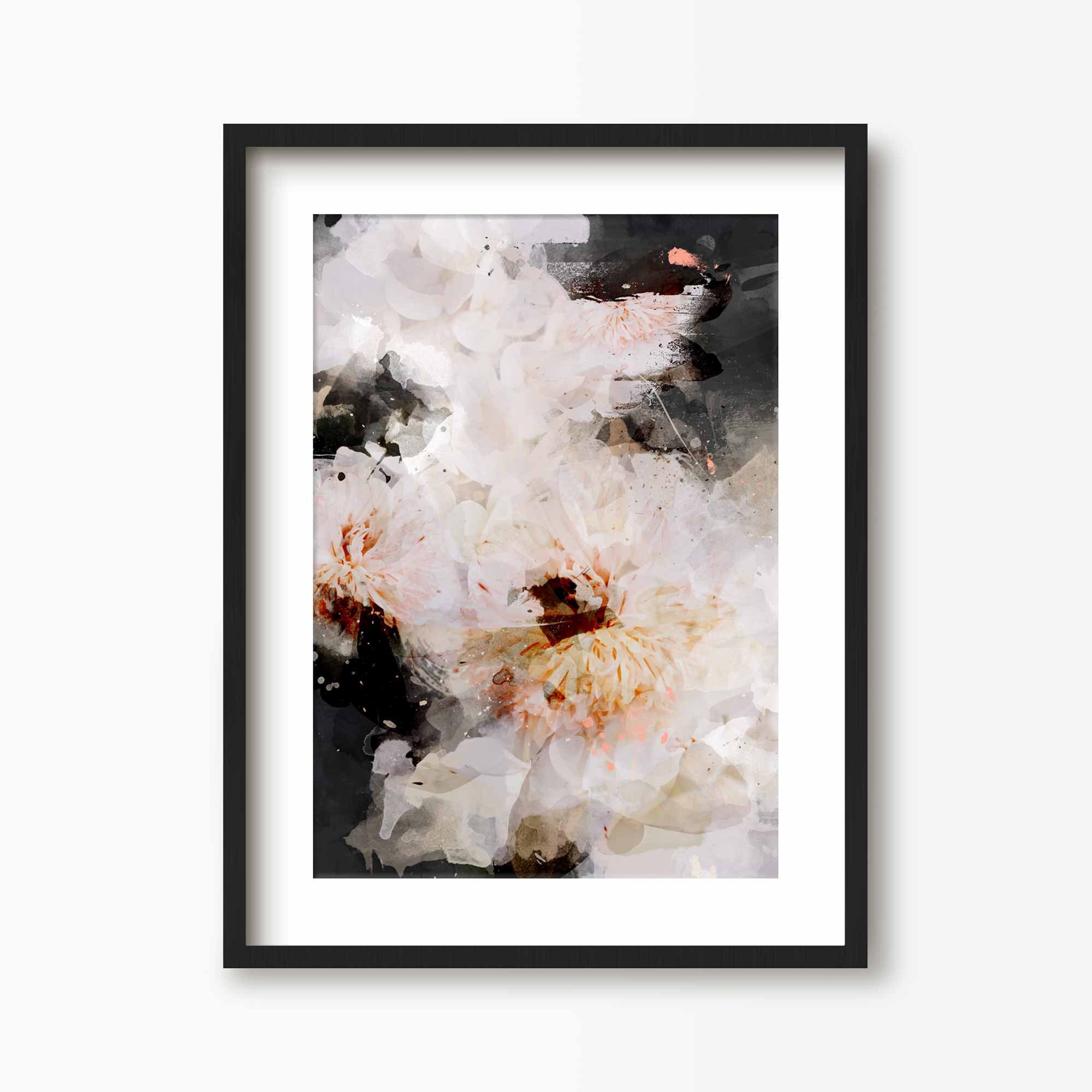 Dark Abstract Floral Wall Art Print Framed Abstract Flower - Etsy UK