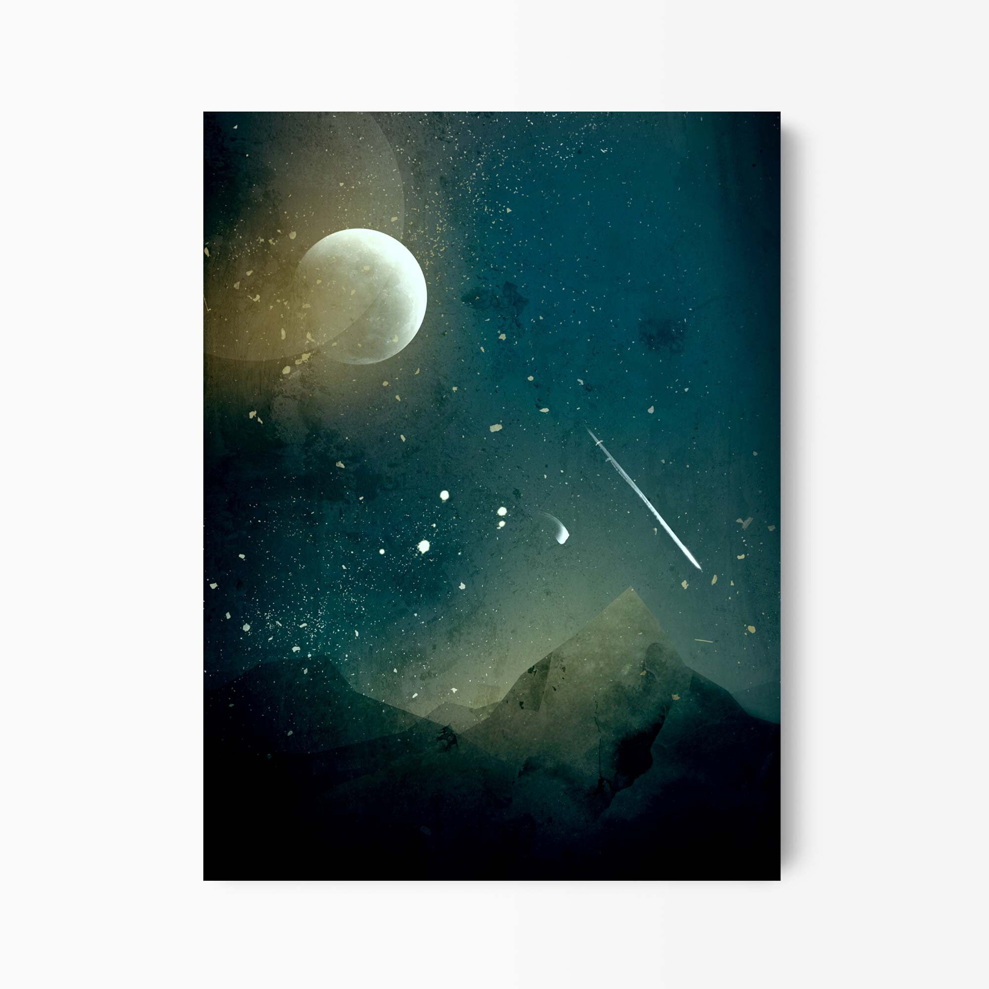 Framed Night Sky Space Print Outer Space Poster Mountain - Etsy