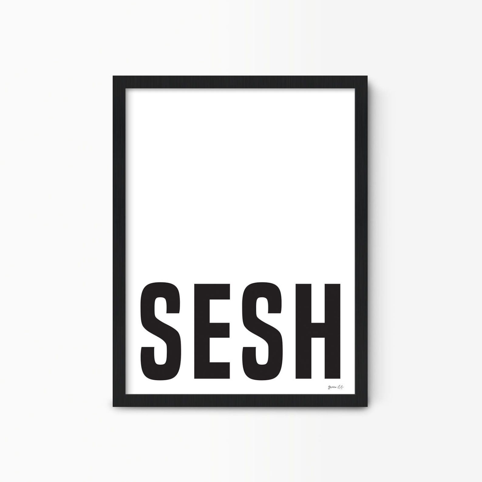 Sesh Typography Wall Art Black and White Kitchen Print | Etsy UK