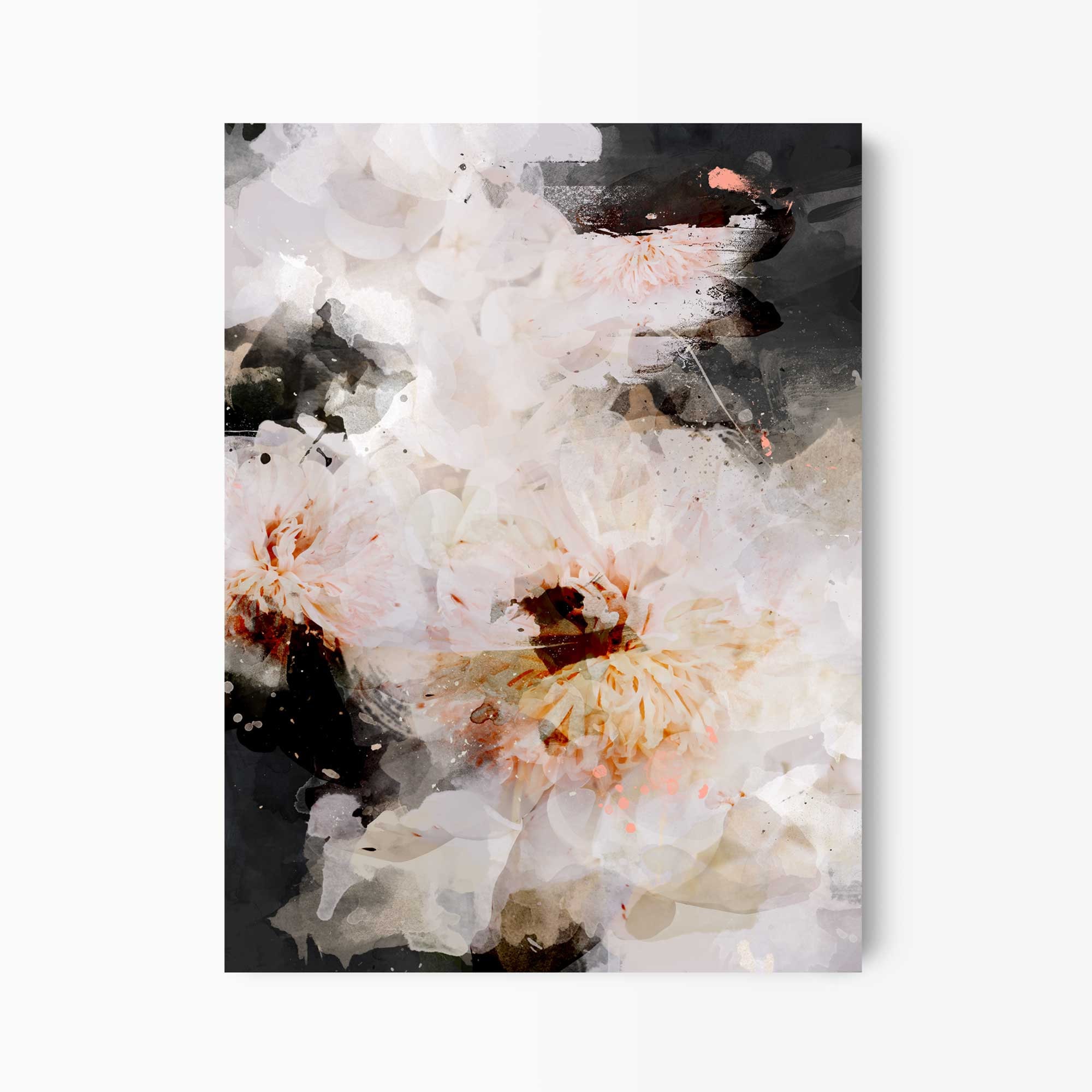 Dark Abstract Floral Wall Art Print Framed Abstract Flower - Etsy UK
