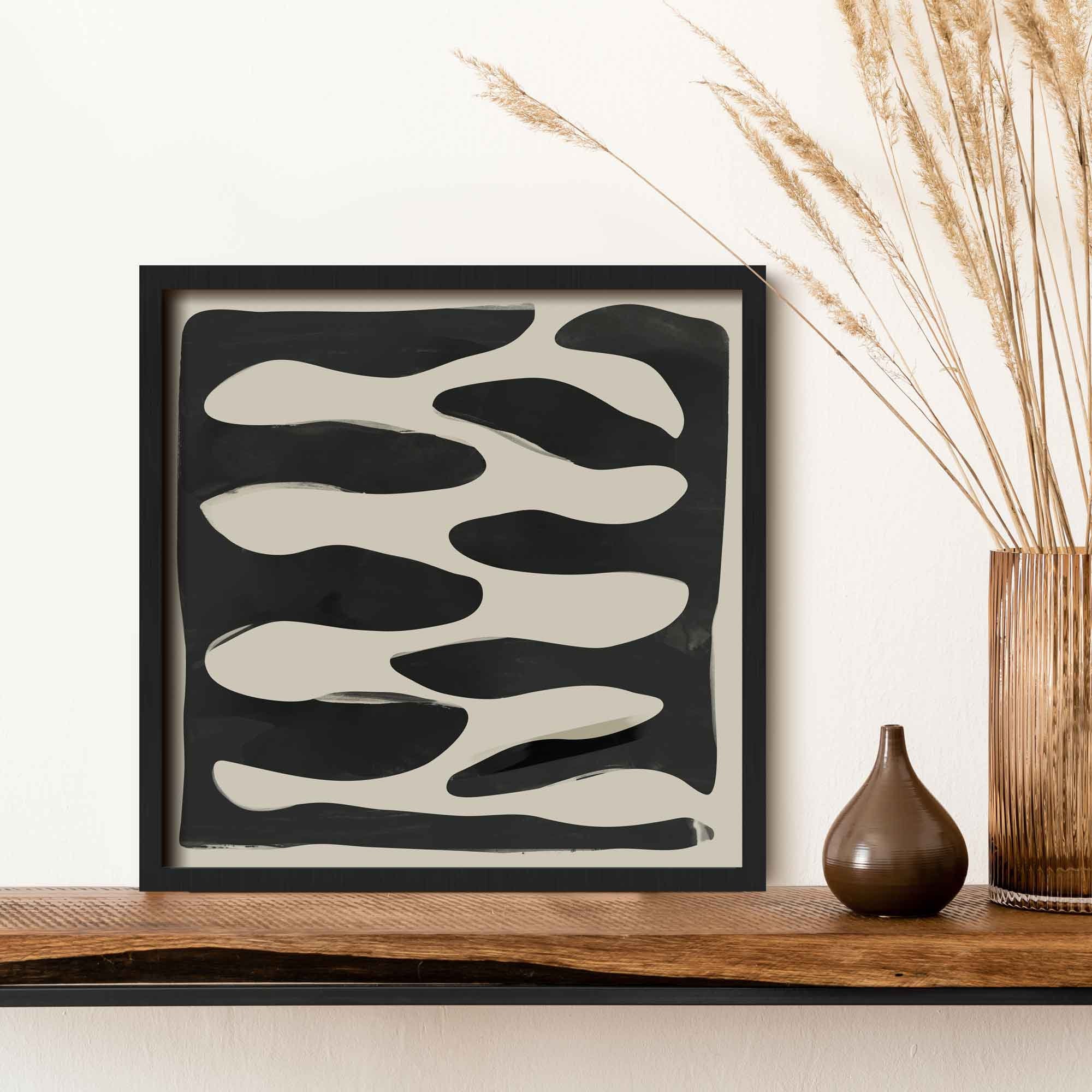 Abstract Leaves Wall Art Minimalist Japandi Neutral Bedroom | Etsy