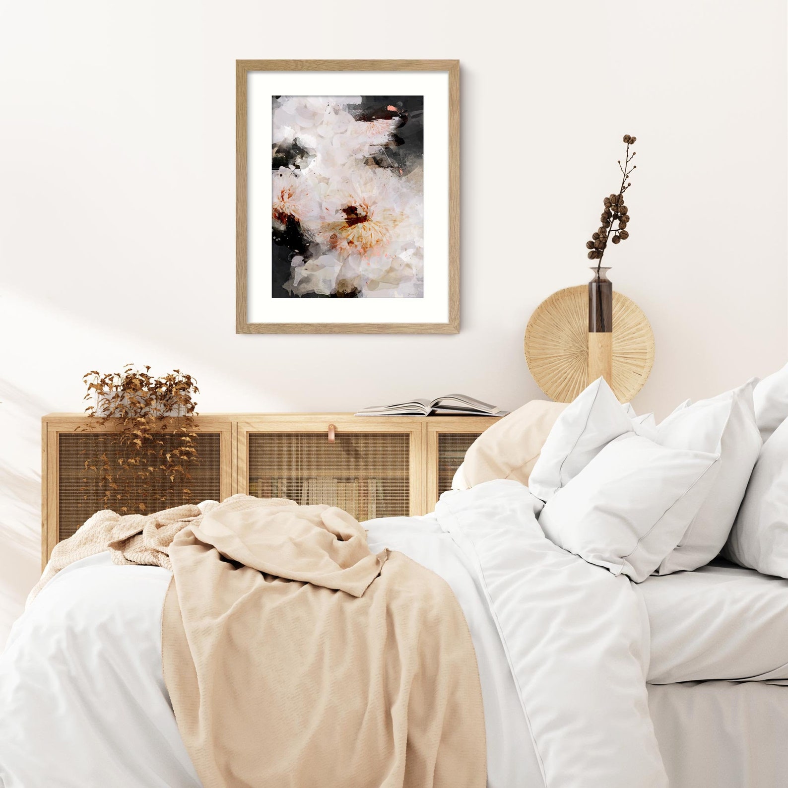 Dark Abstract Floral Wall Art Print Framed Abstract Flower | Etsy