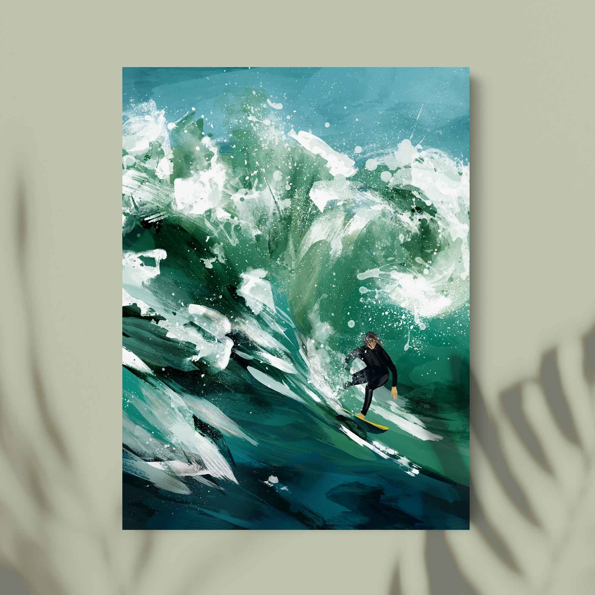 Surfer Wall Art Print Framed Surf Poster Ocean Wave - Etsy UK