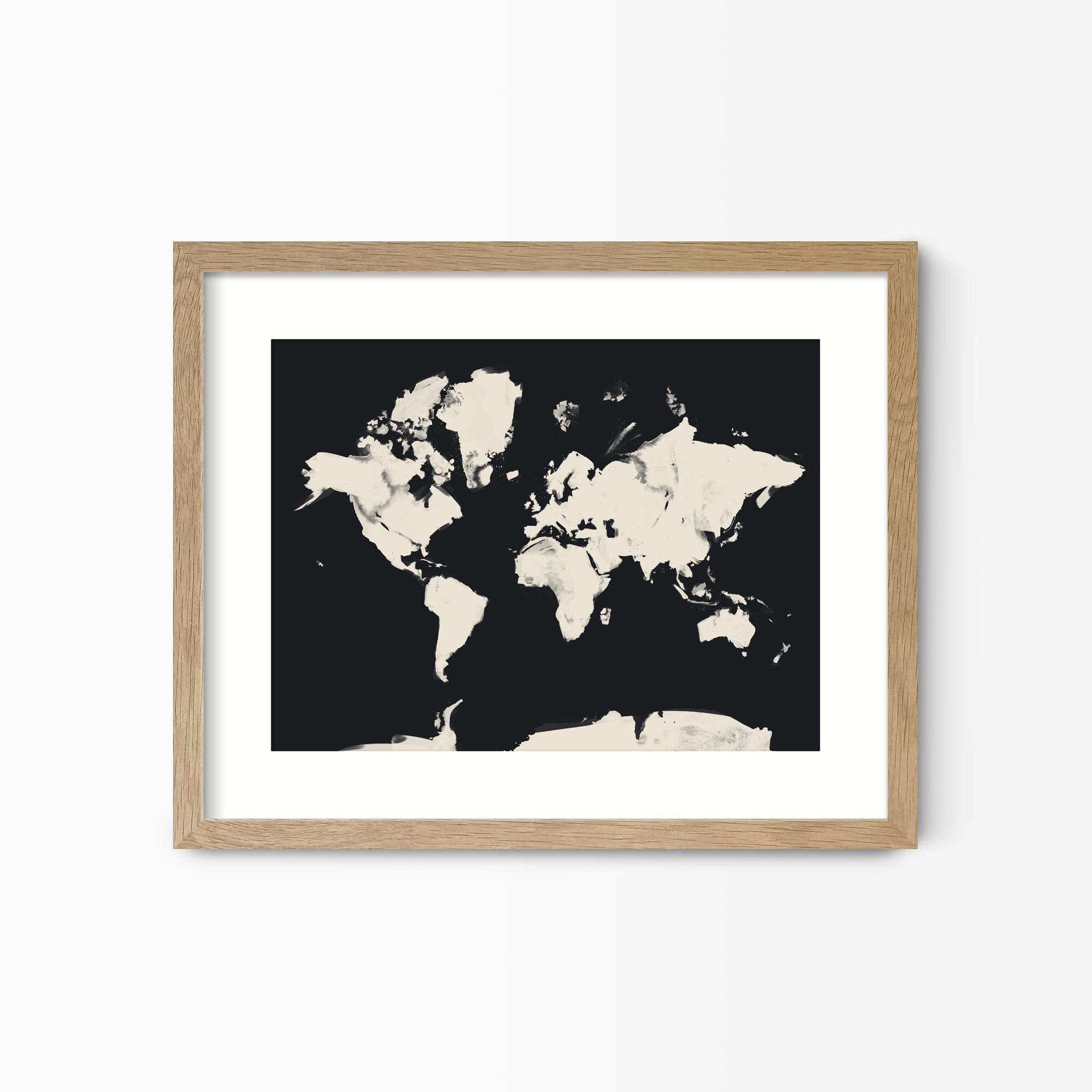 Large World Map Wall Art Painting Framed Travel Wall Art | Etsy