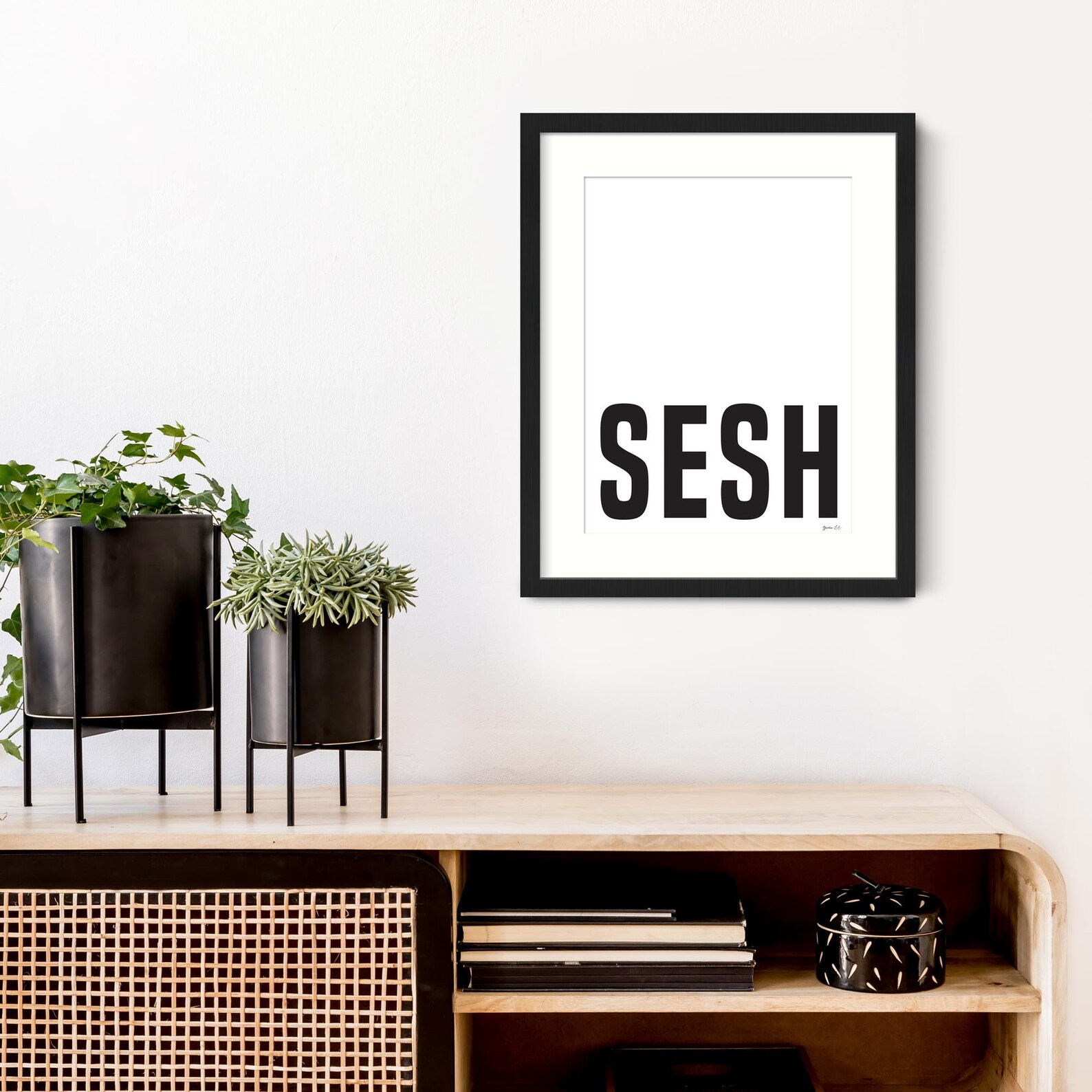 Sesh Typography Wall Art Black and White Kitchen Print | Etsy UK