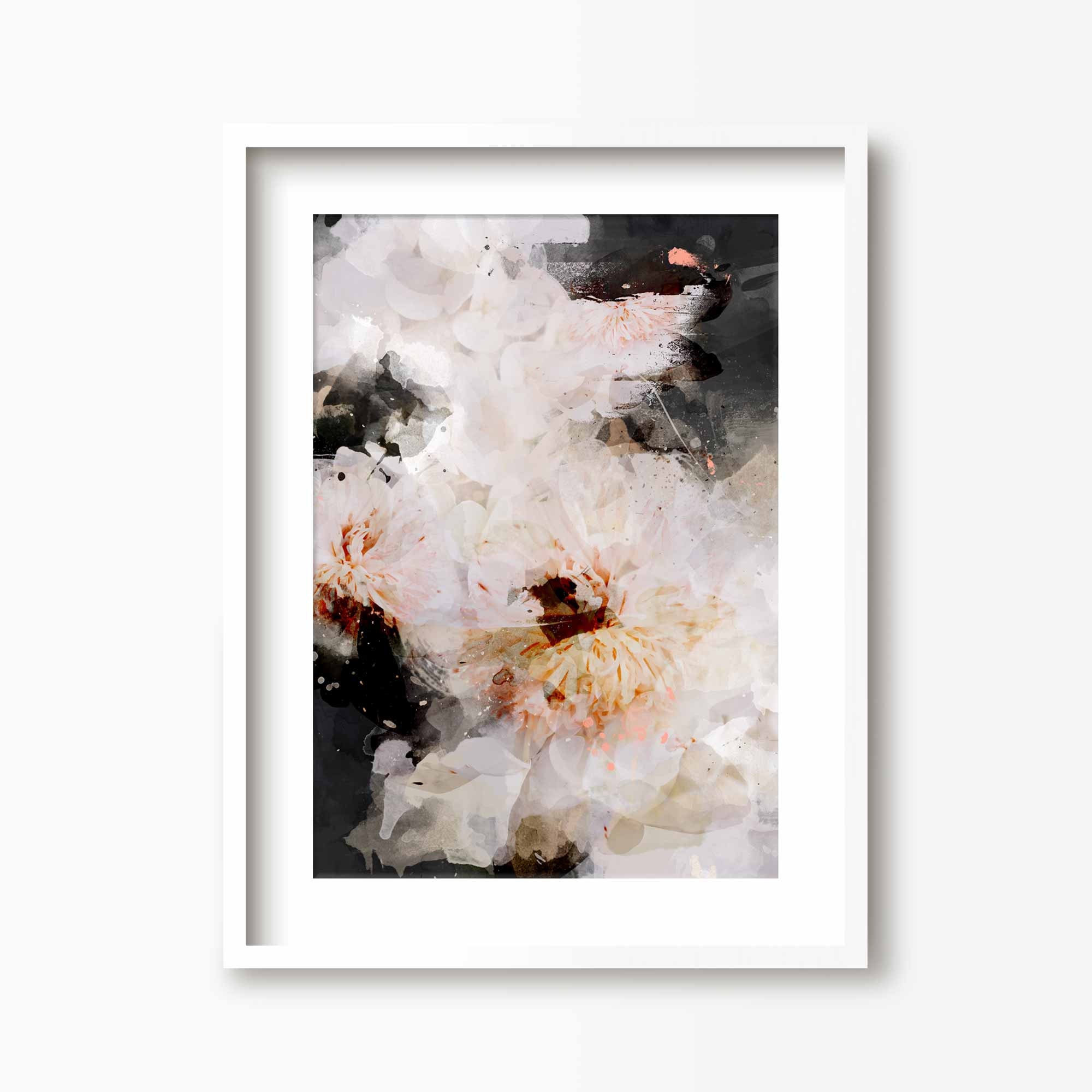 Dark Abstract Floral Wall Art Print Framed Abstract Flower - Etsy UK