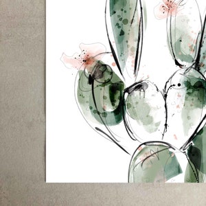 Watercolour Cactus Painting, Cactus Wall Art Print, Modern Cactus Wall ...
