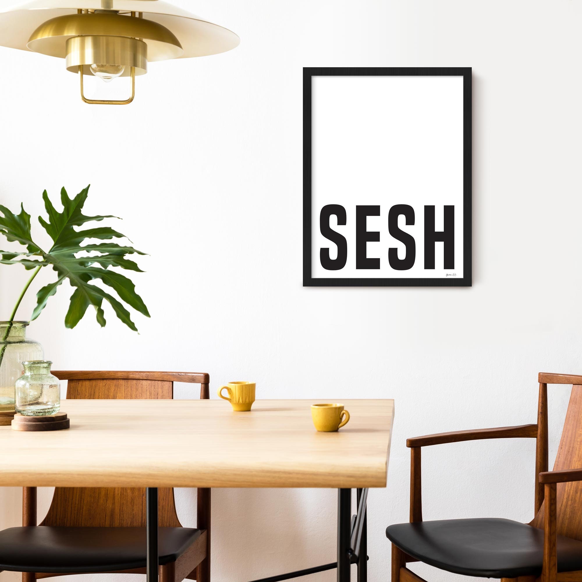 Sesh Typography Wall Art Black and White Kitchen Print | Etsy UK