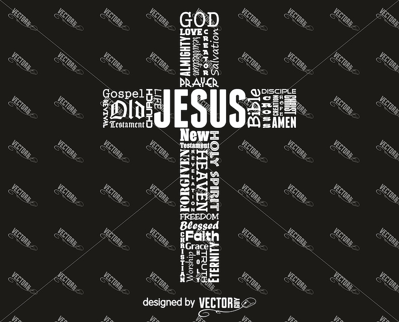The Cross of Jesus Christ Word Cloud SVG Cut File Instant - Etsy UK
