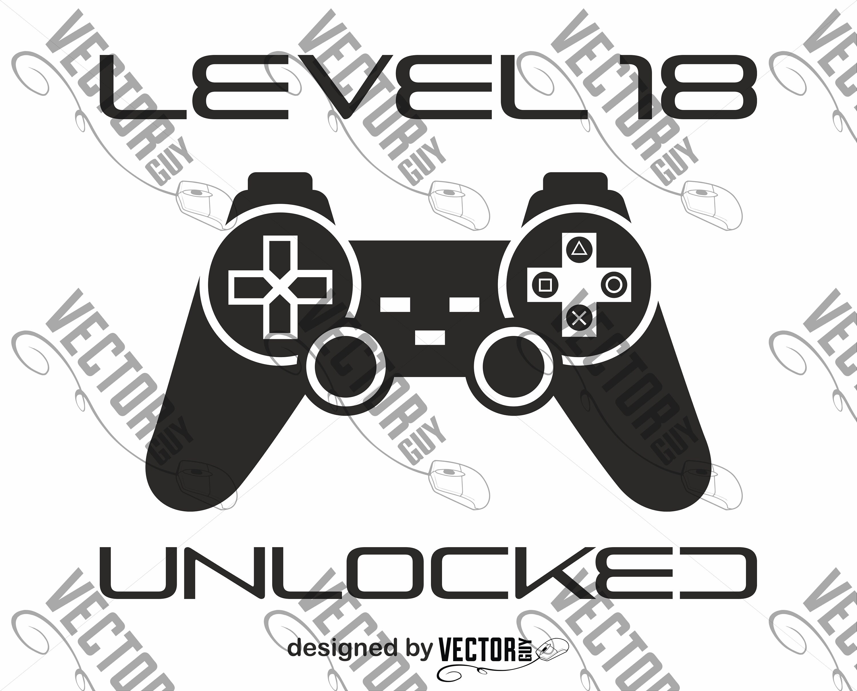 Level 18 Unlocked Birthday Game Controller SVG Cut File - Etsy