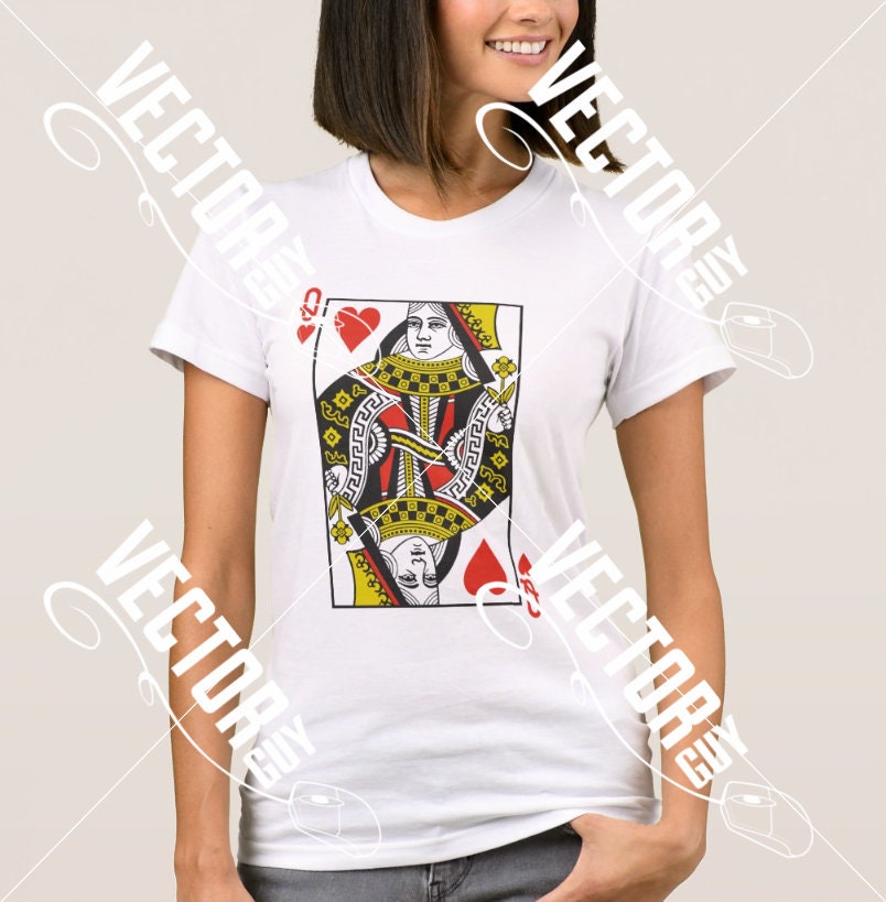 Queen of Hearts Playing Cards Cut File SVG Instant - Etsy UK