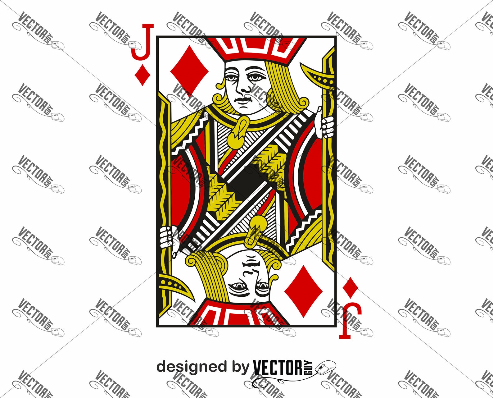 Jack of Diamonds Playing Cards SVG Cut File Instant Download | Etsy UK