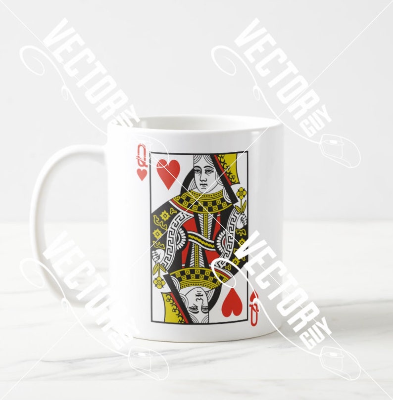 Queen of Hearts Playing Cards Cut File SVG Instant - Etsy UK