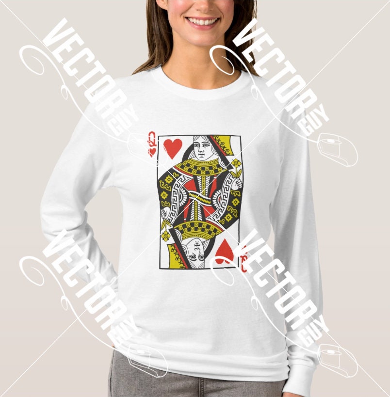 Queen of Hearts Playing Cards Cut File SVG Instant - Etsy UK