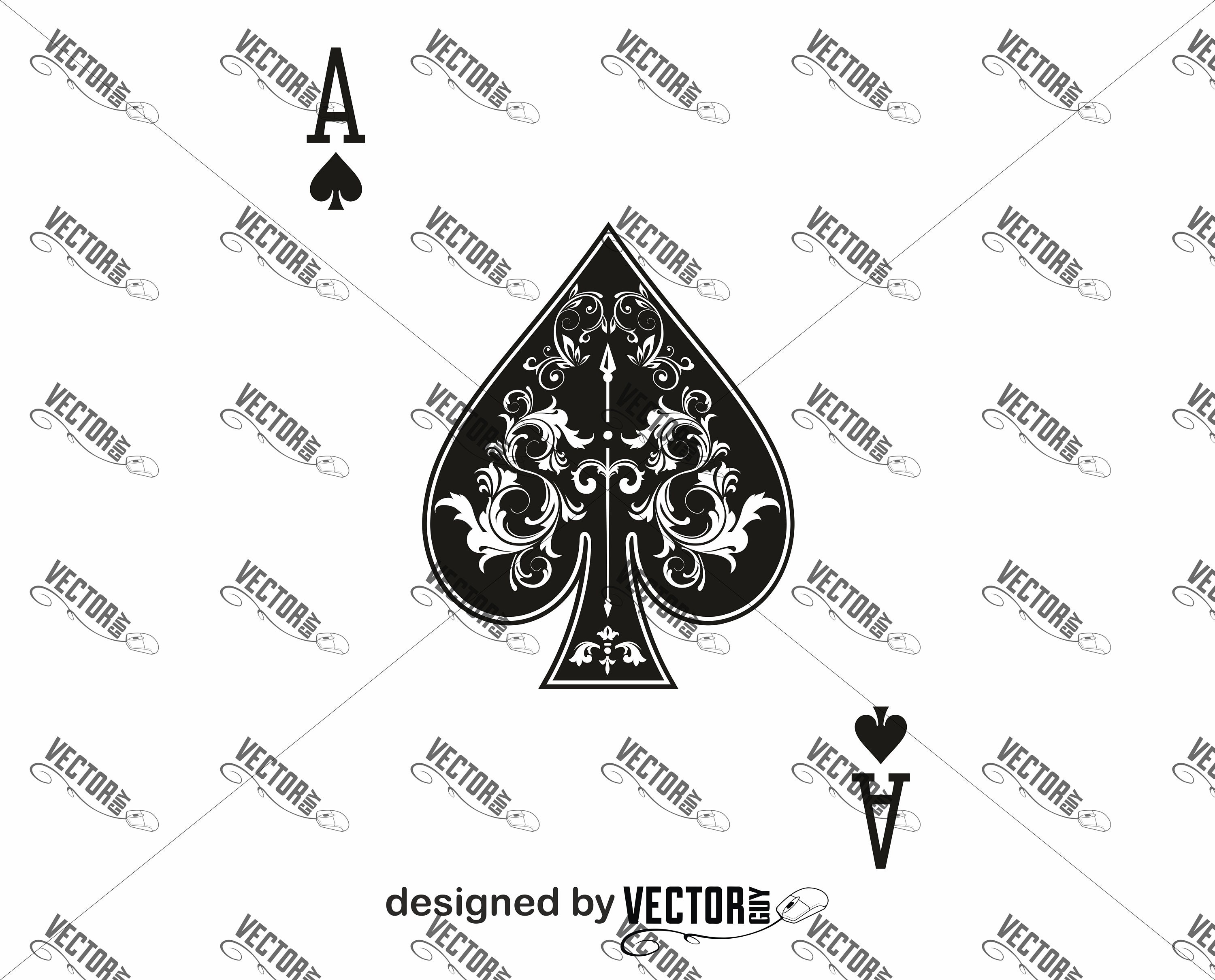 Ace of Spades Card SVG Cut File Instant Download - Etsy Finland