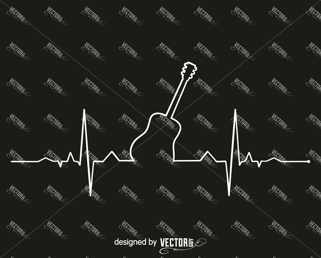 Acoustic Guitar Heartbeat, SVG Cut File, Instant Download - Etsy Canada