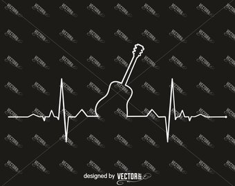 Guitar Heartbeat Svg - Etsy