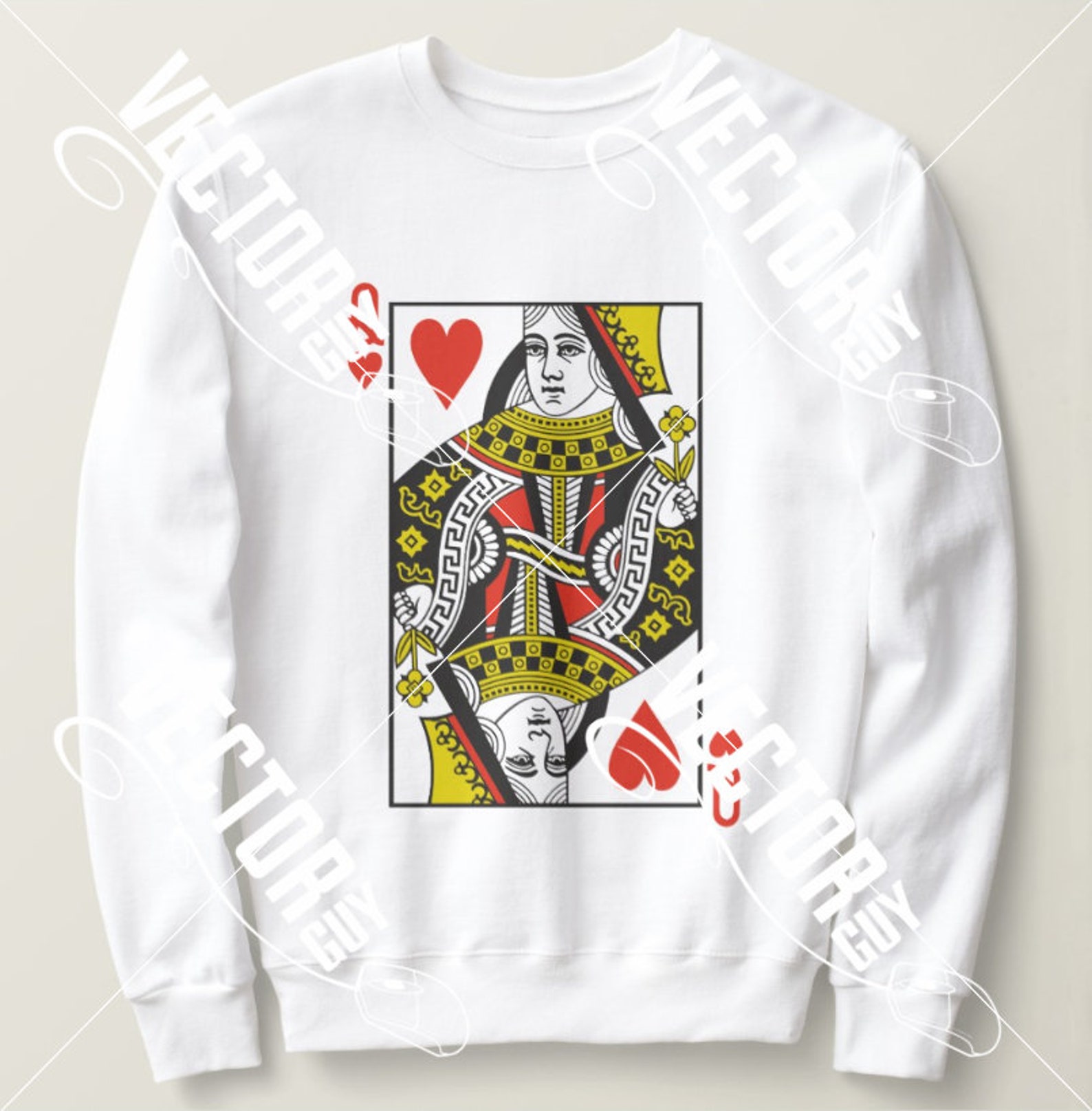 Queen of Hearts Playing Cards Cut File SVG Instant - Etsy UK