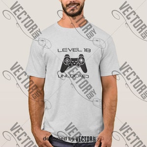 Level 18 Unlocked Birthday Game Controller SVG Cut File, Instant ...