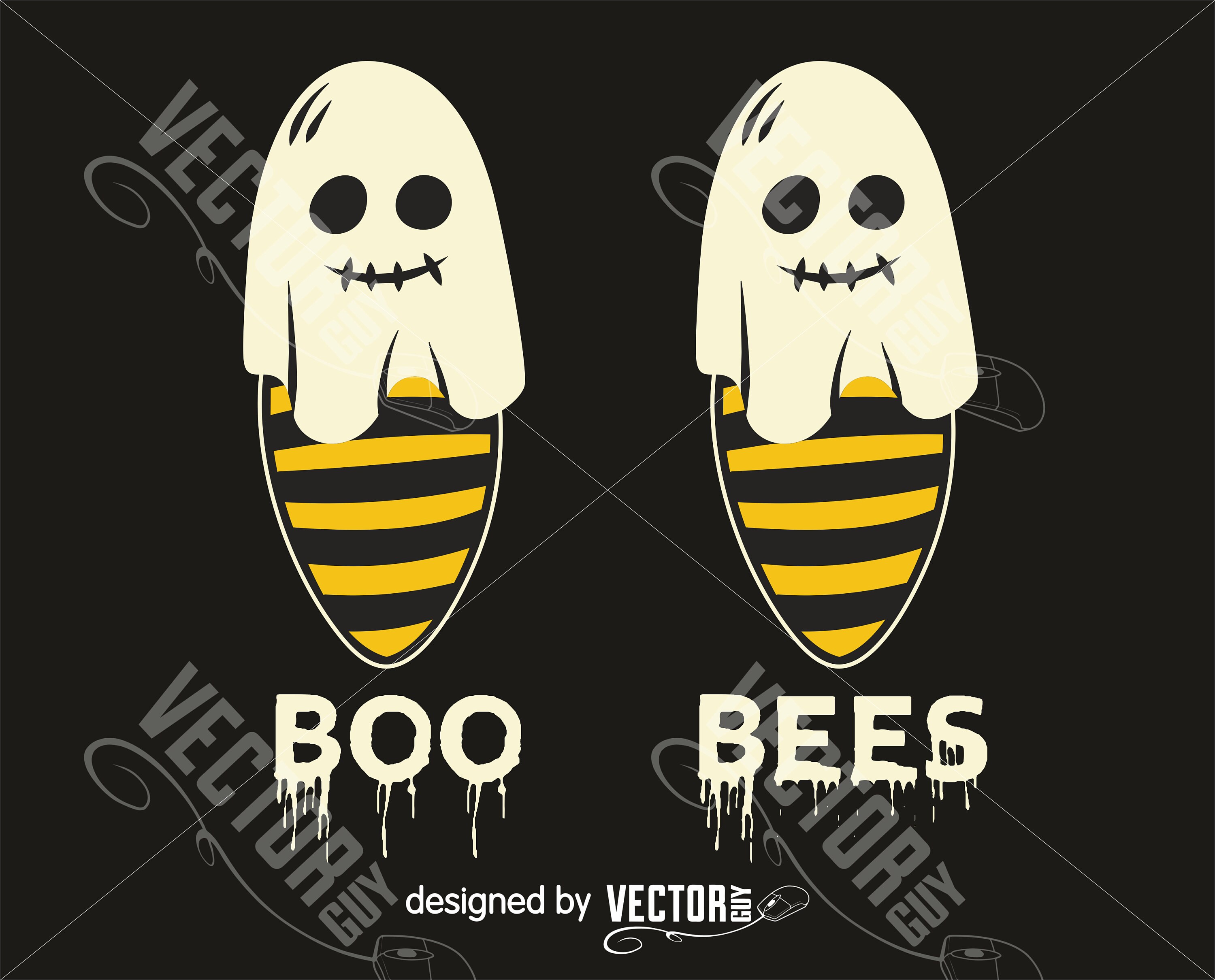 Boo Bees Halloween Ghost SVG Cut File Instant Download | Etsy