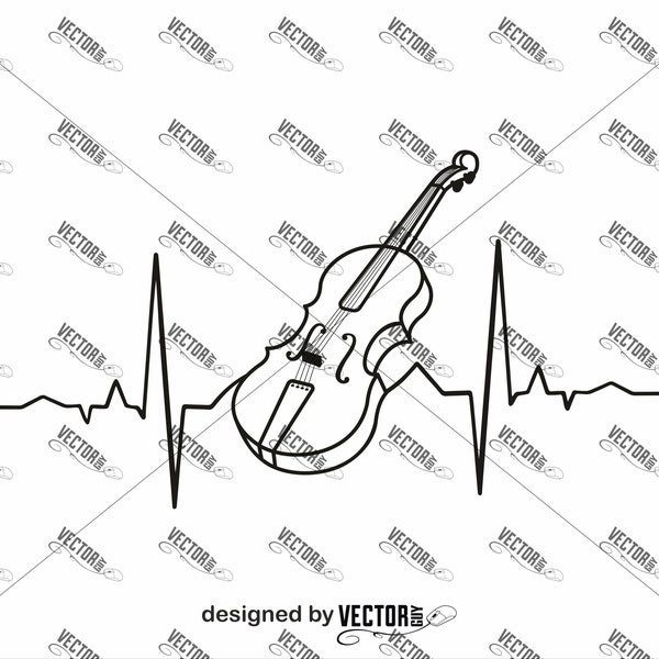Violin Pulse Svg - Etsy