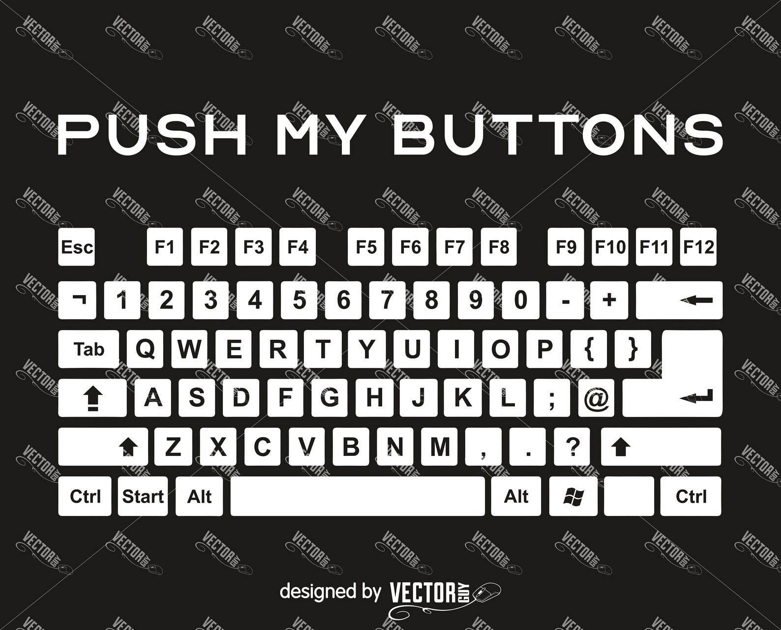 Push My Buttons QWERTY Keyboard SVG Cut File Instant - Etsy UK