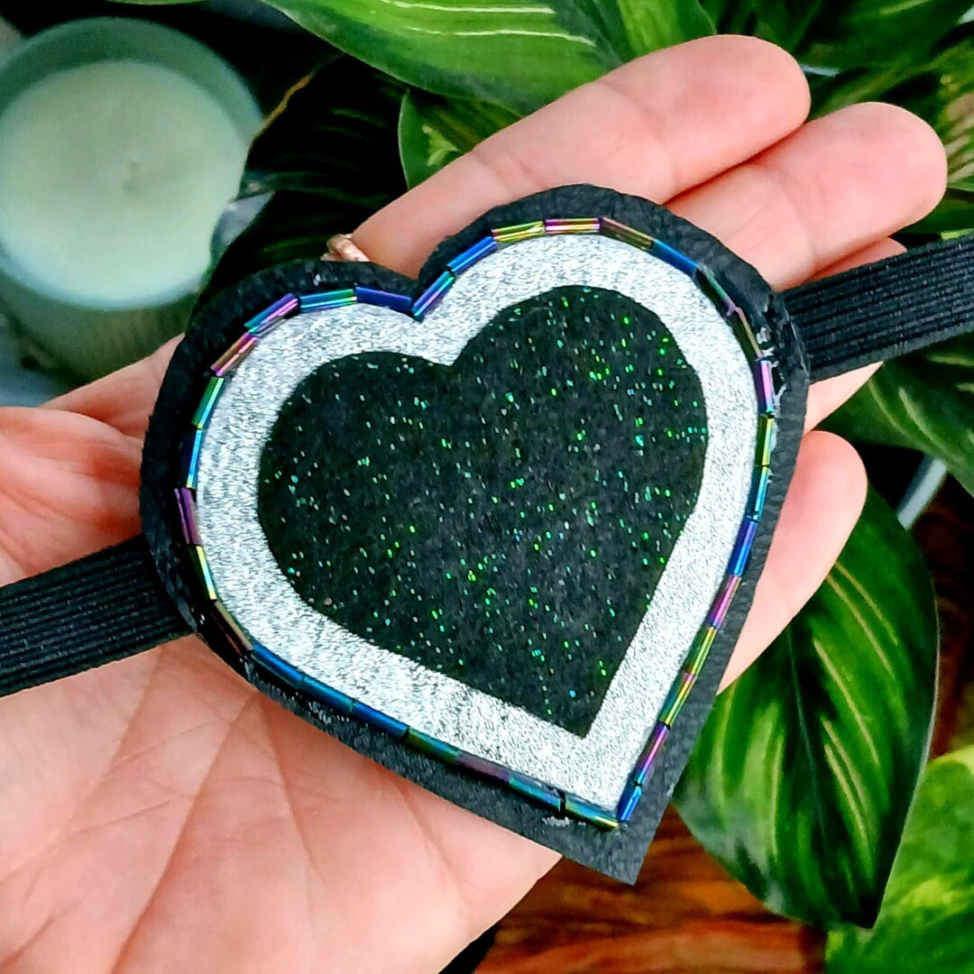 Glitter Metallic Heart Eye Patch, Vision Accessories, Costume ...