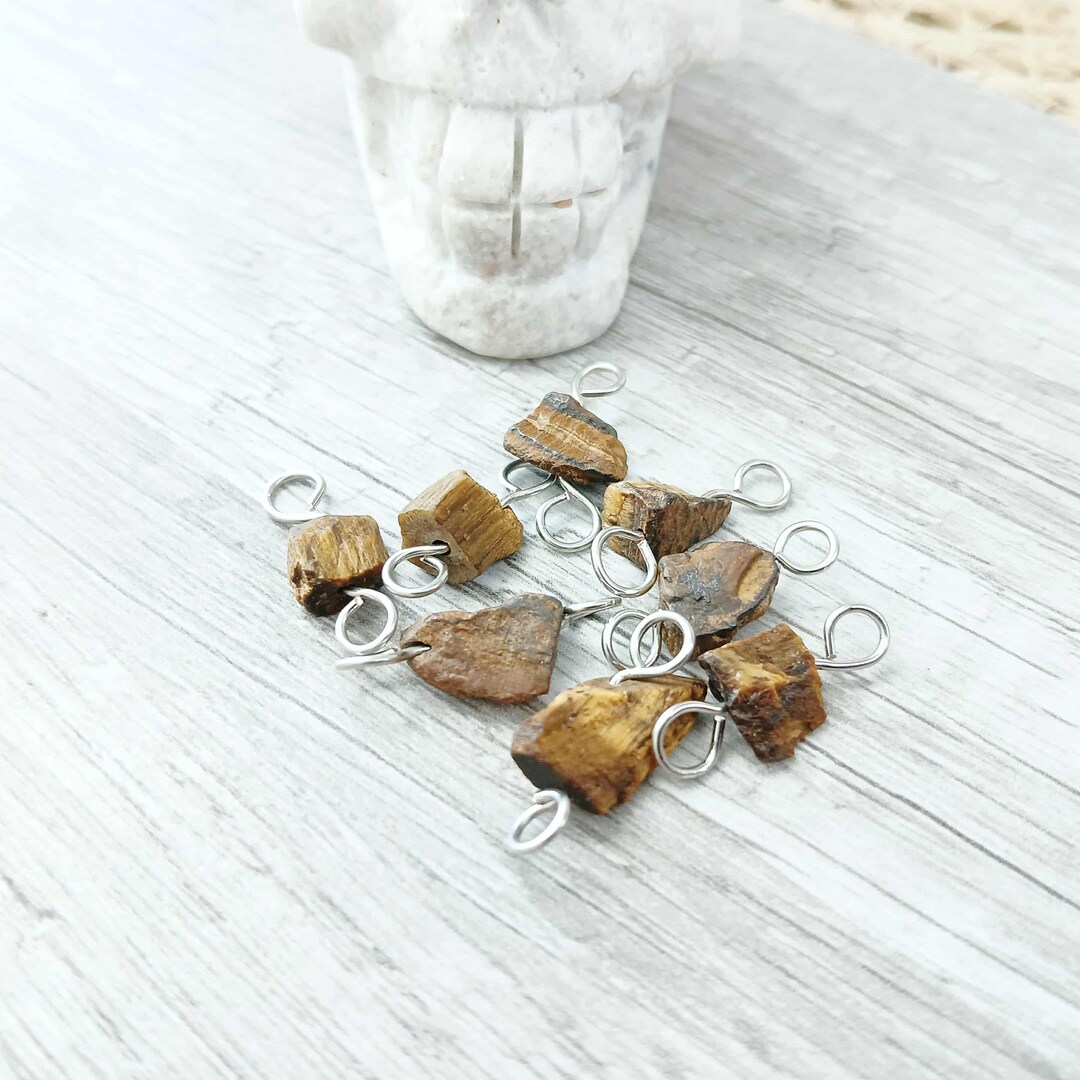 Raw Tigers Eye Crystal Connectors for Jewelry Making & Craft Supplies 8 ...