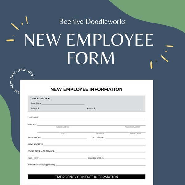 Free Employee Information Form - Etsy