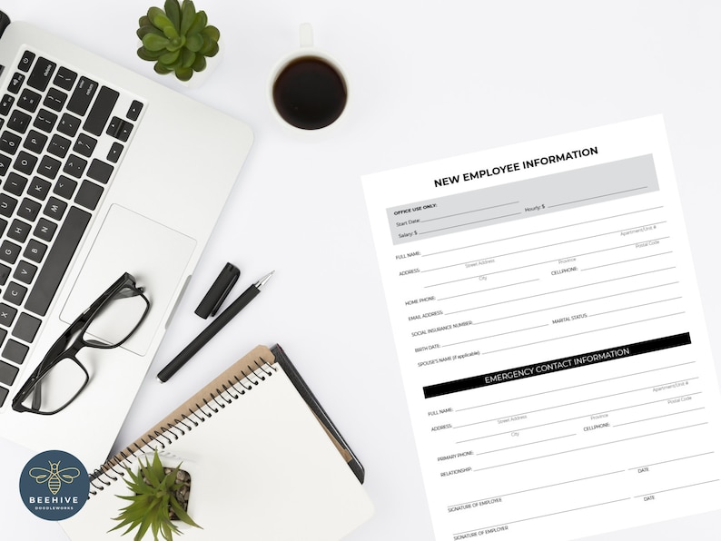 New Employee Form | Fillable PDF | Employee Information | Instant ...