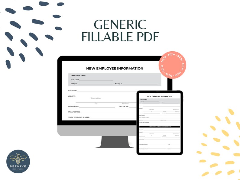 New Employee Form | Fillable PDF | Employee Information | Instant ...