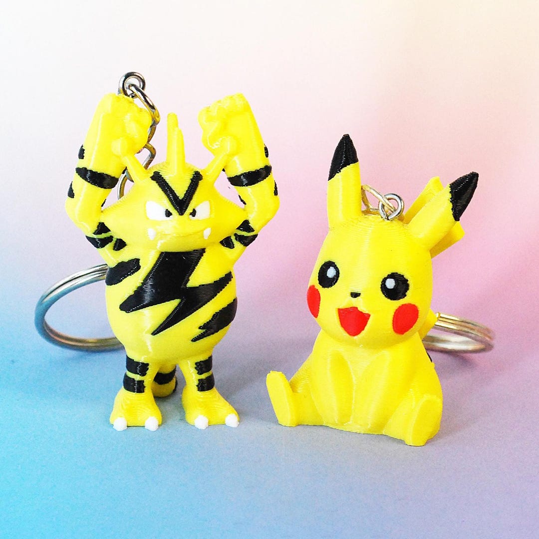 Electabuzz Pikachu Handmade Chibi 3D Printed Keychain, Gamer Gift - Etsy