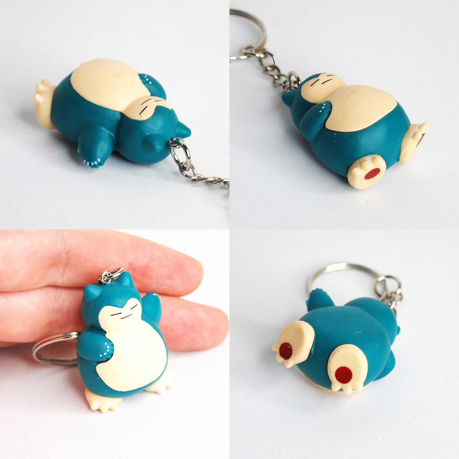 Handmade Snorlax Keychain - Etsy