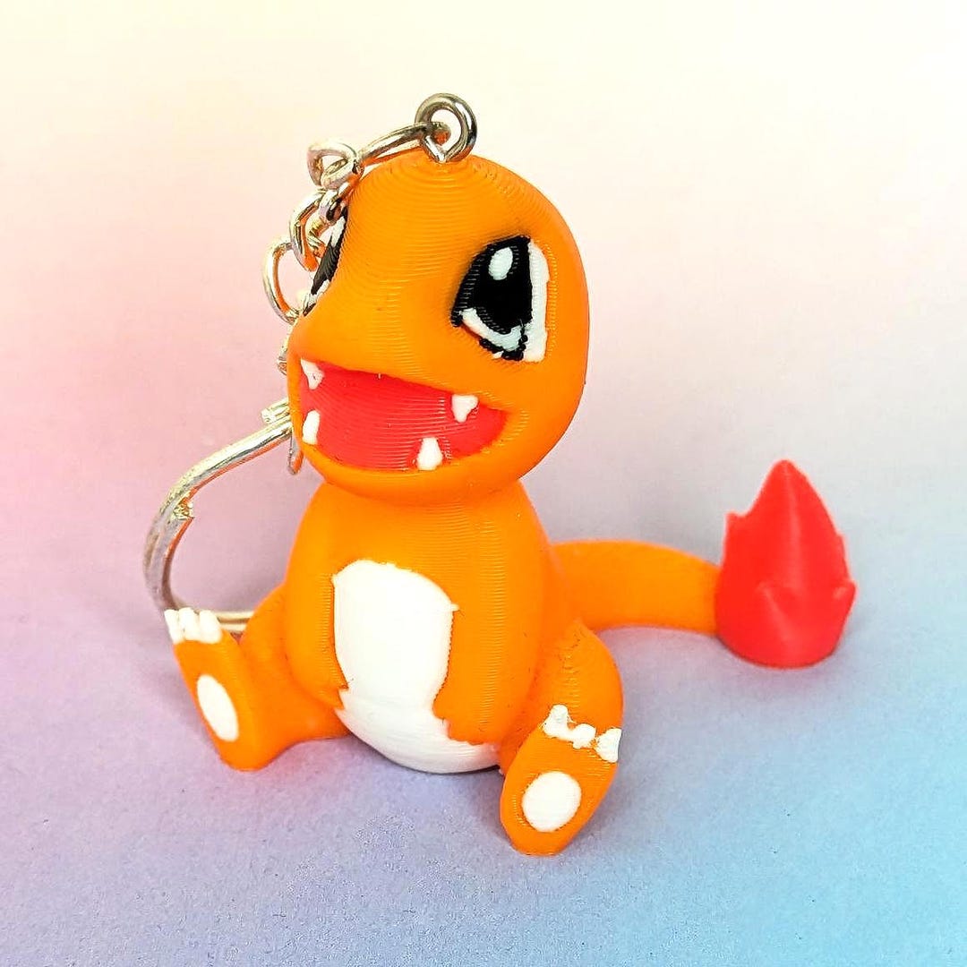 Charmander Handmade Cute Chibi 3D Printed Keychain, Charm, Figure ...