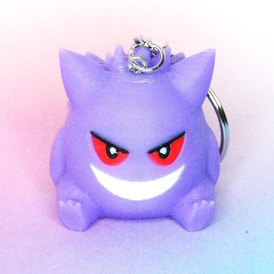 Gengar Handmade 3D Printed Keychain, Ghost Spooky Halloween, Charm ...