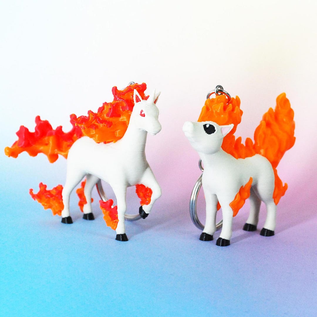 Handmade Ponyta Rapidash 3D Printed Keychain, Gamer Gift - Etsy