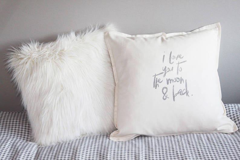 Handprinted Quote Pillow With Love Declaration for the New | Etsy