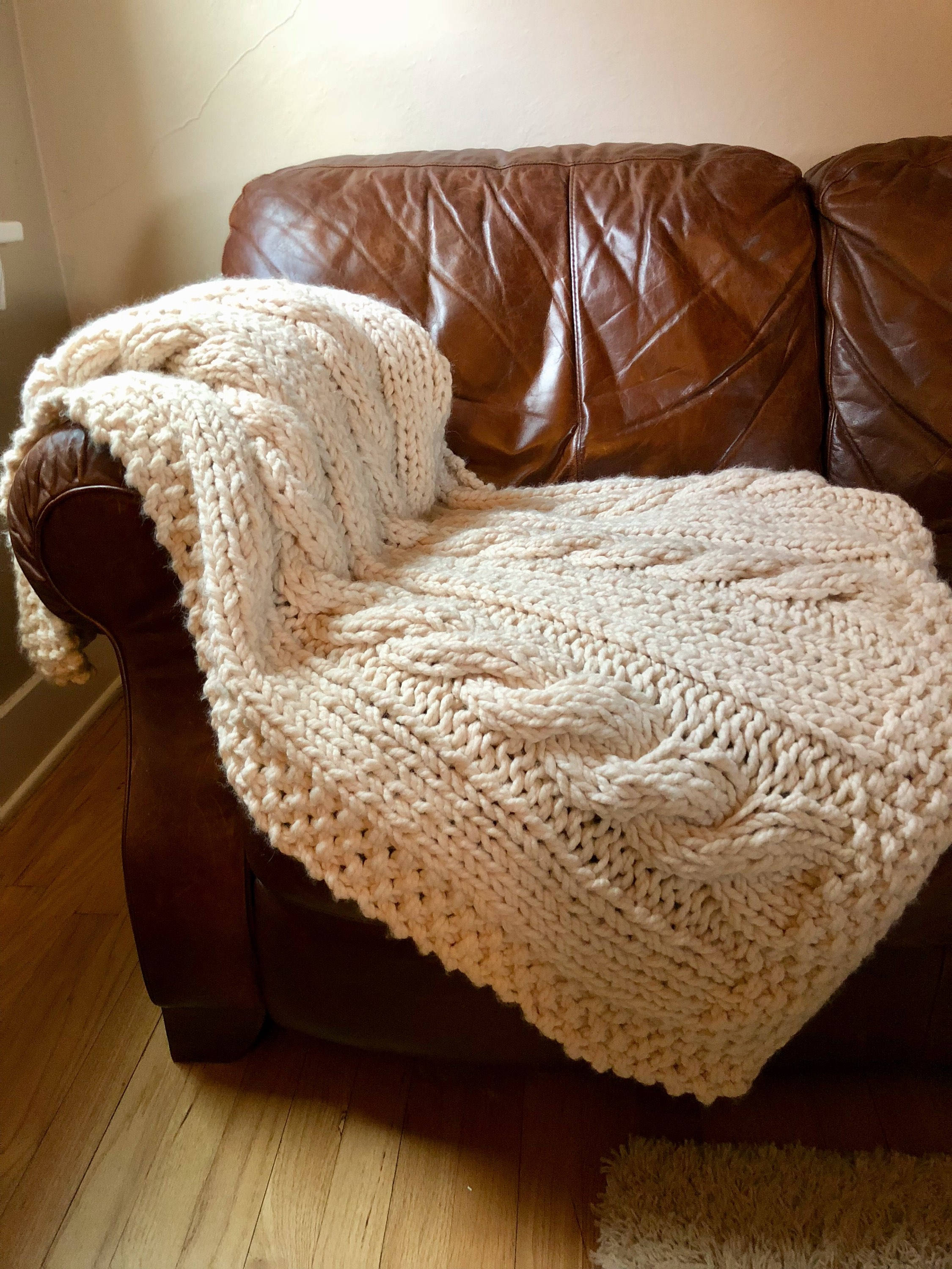 Cable Knitted Throw Knit Blanket Extra Warm Throw Blanket - Etsy