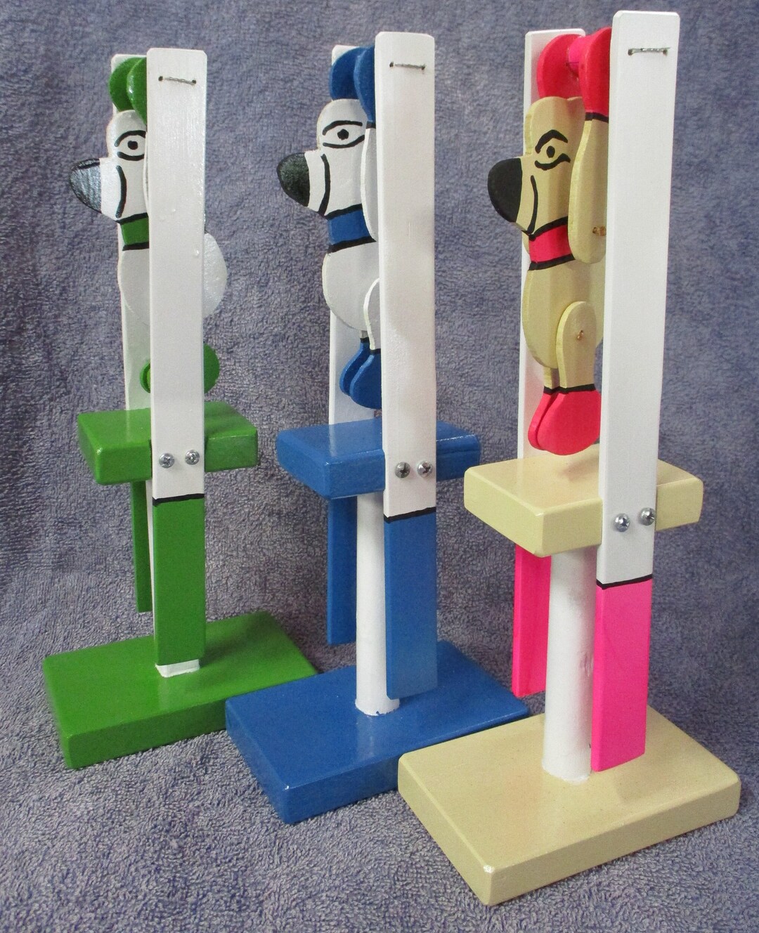 Wooden Acrobat Bear Toy - Squeeze the Sides and He Performs Acrobatic ...