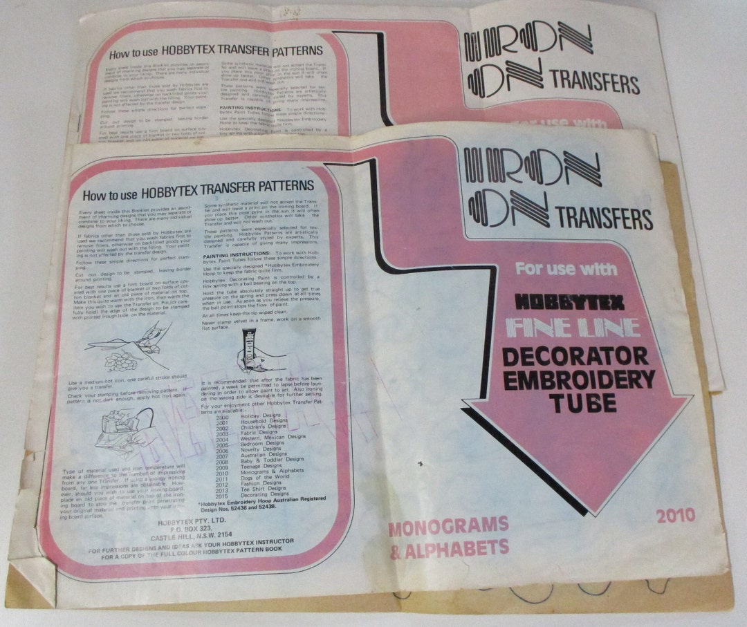 2 X Hobbytex Iron on Transfers Monograms & Alphabets 2010 - Etsy