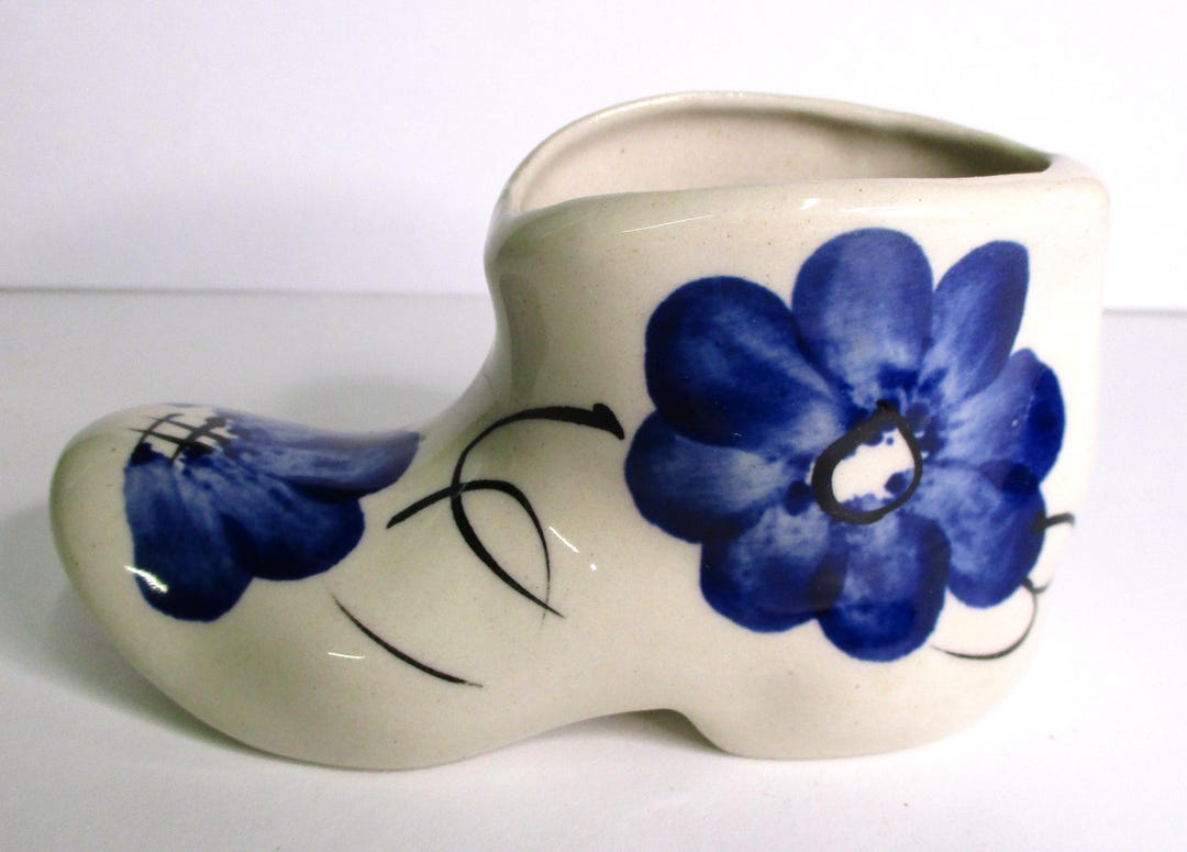 Blue Floral Boot Bud Vase - 5cm High X 10cm Long - Etsy