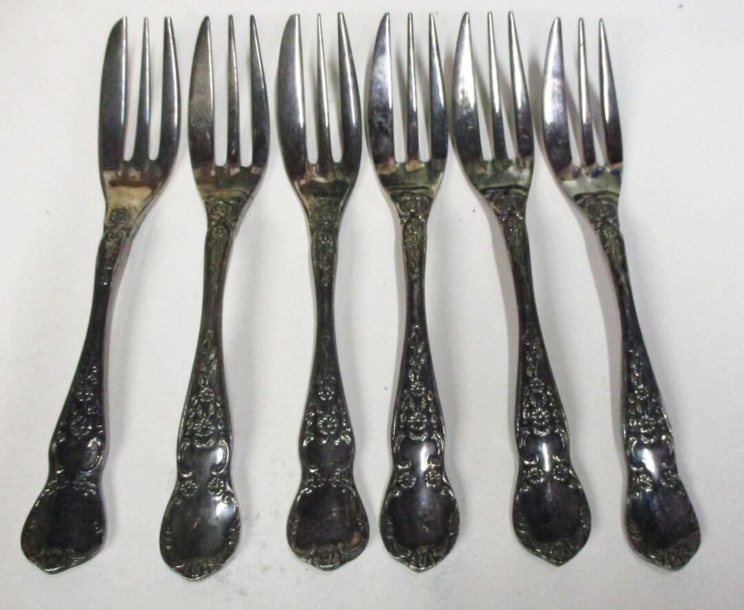 Set of 6 Rodd Silver Plate Cake Forks - Flower Pattern - 13cm - Etsy