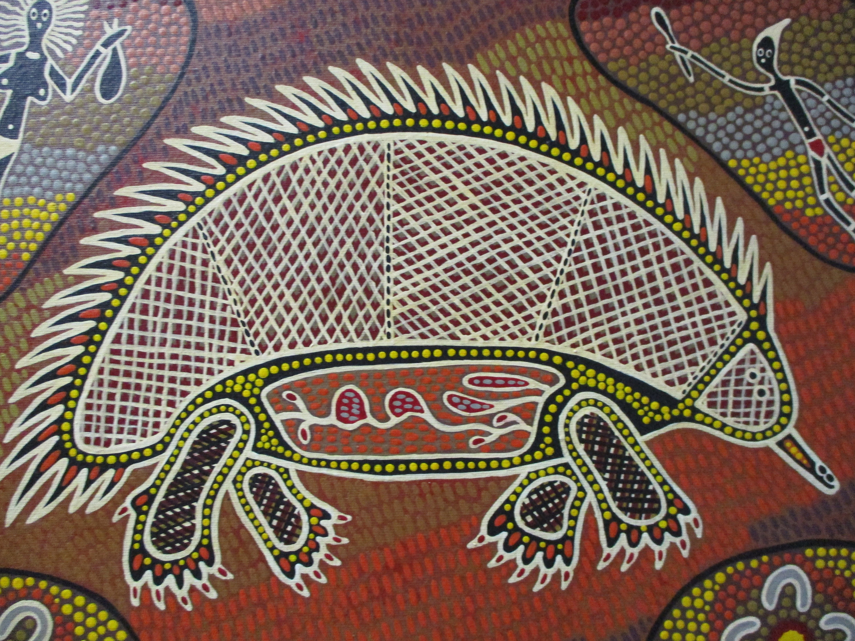 Australian Aboriginal Art Dot Painting Artist Mudjile Mime Echidna - Etsy