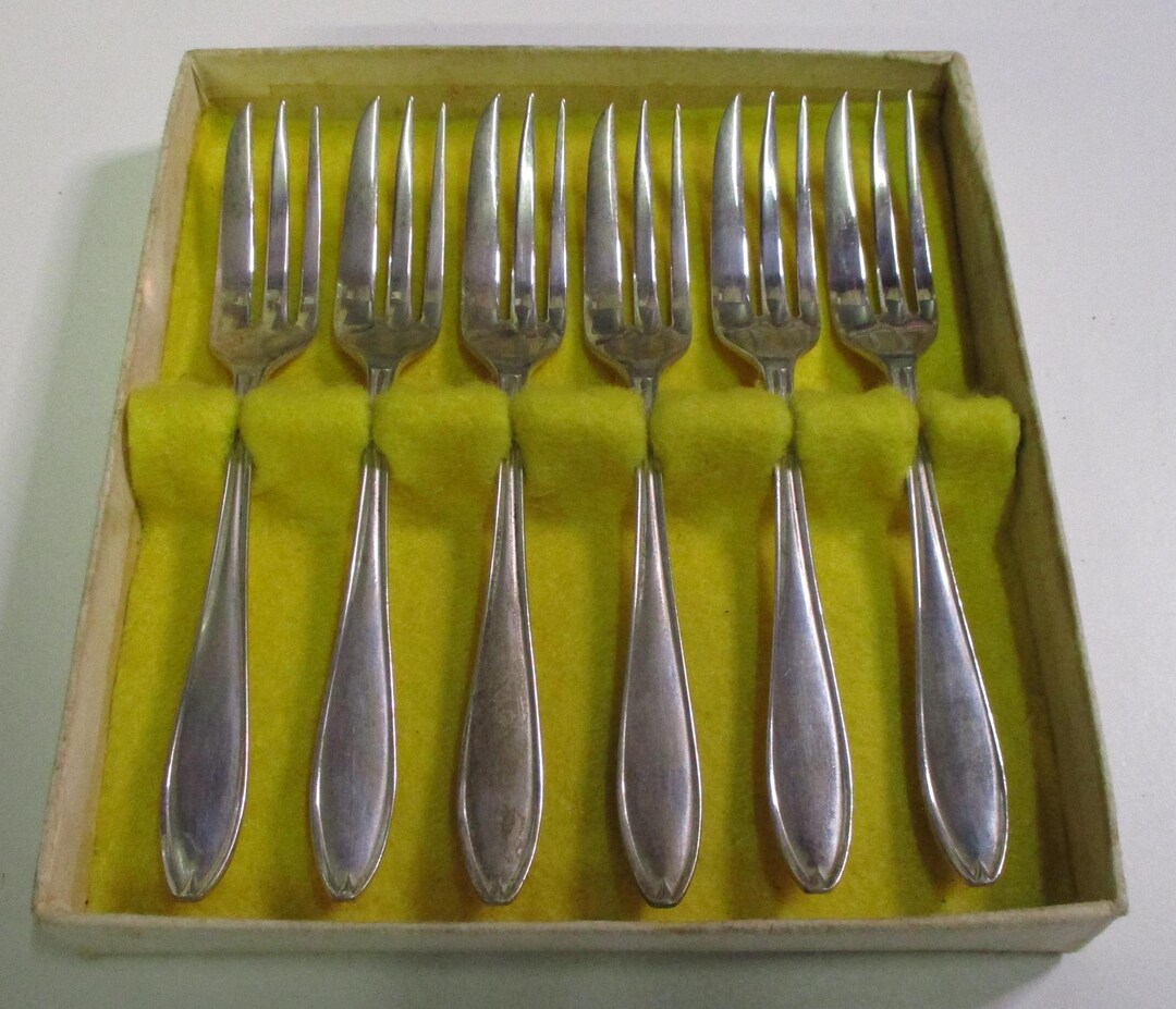 Silver Plate Cake Forks Set, Tulip Design, England, Boxed - Etsy