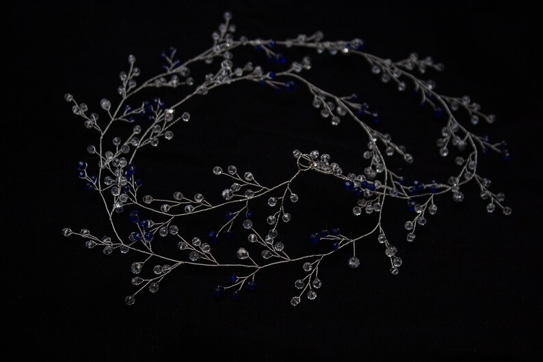 Prom hair Headband bridal wreath halo silver headpiece Wedding | Etsy