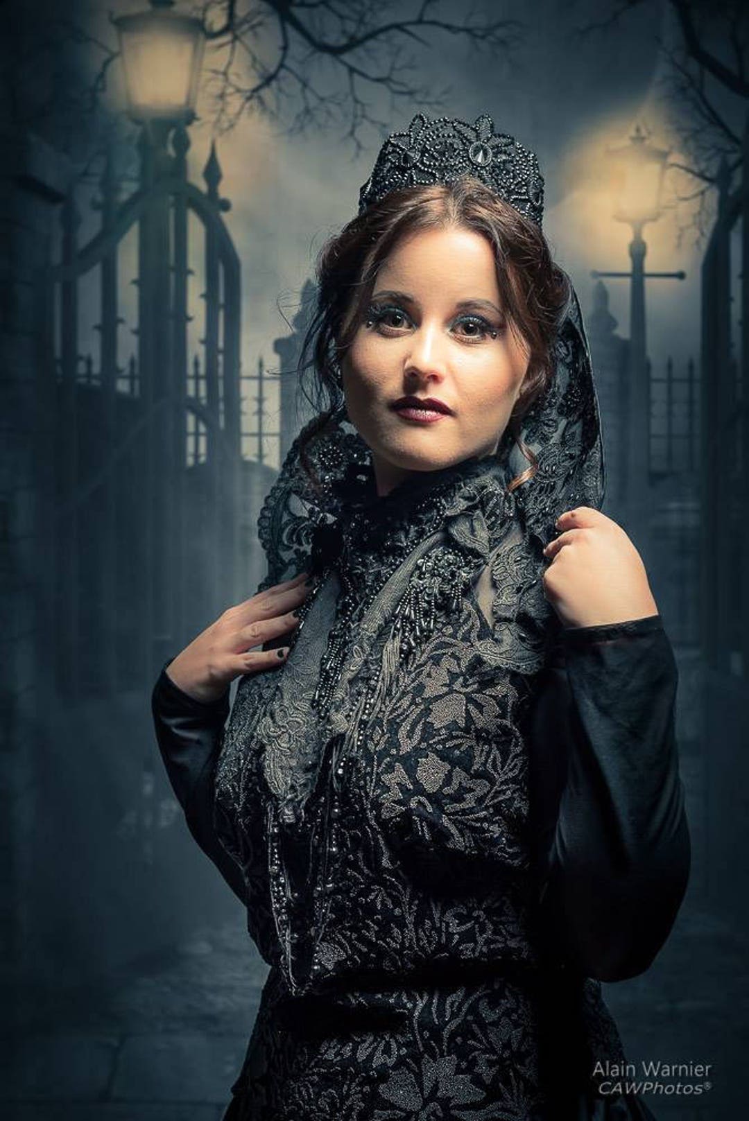 Black Crown Gothic Headpiece Vampire Gothic Crown Evil Queen Crown ...