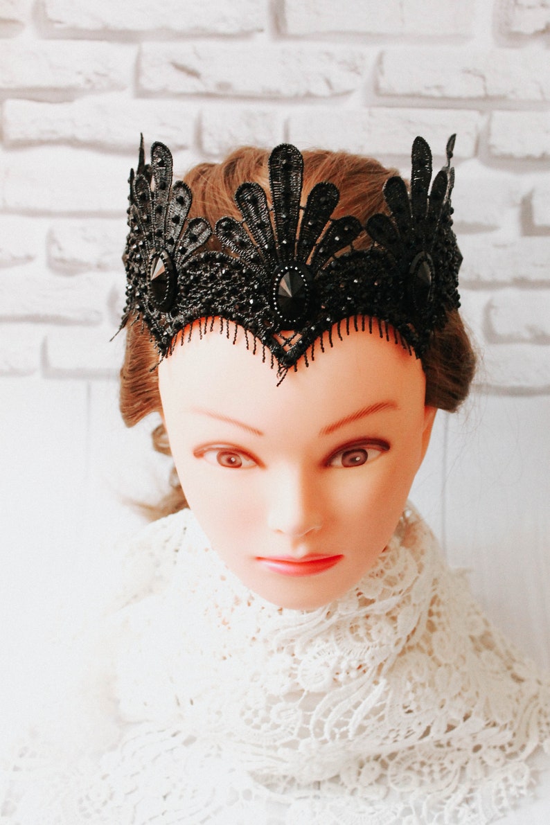 Clothing Gift Black Crown Queen Lace Crown Sexy Festive - Etsy