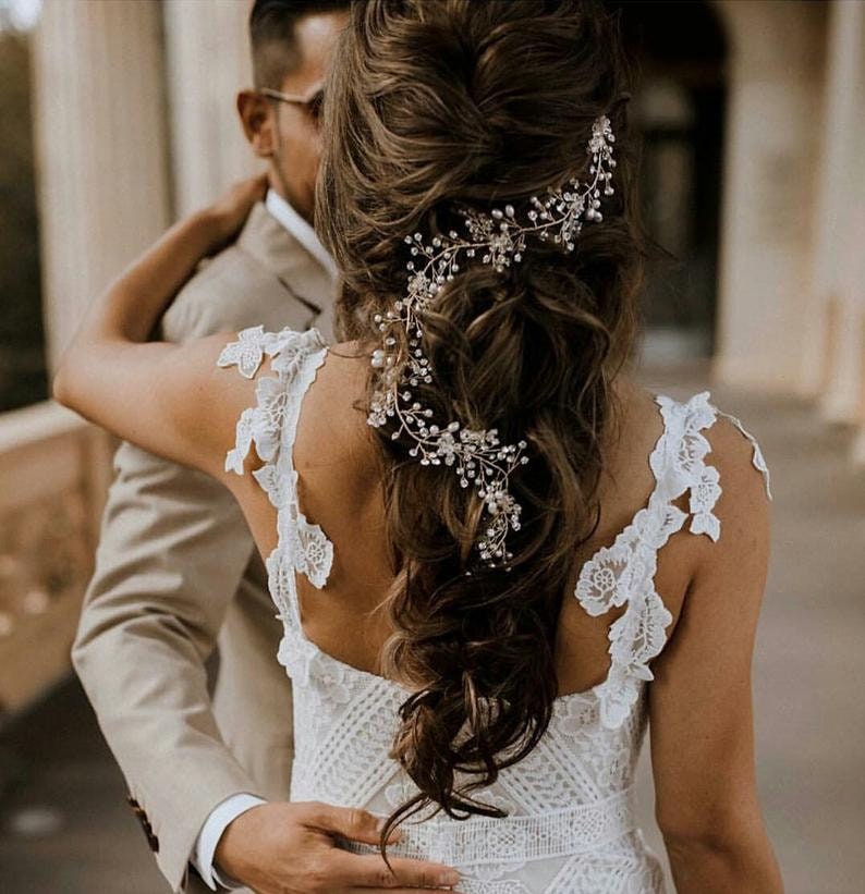 Prom Hair Headband Bridal Wreath Halo Silver Headpiece Wedding - Etsy