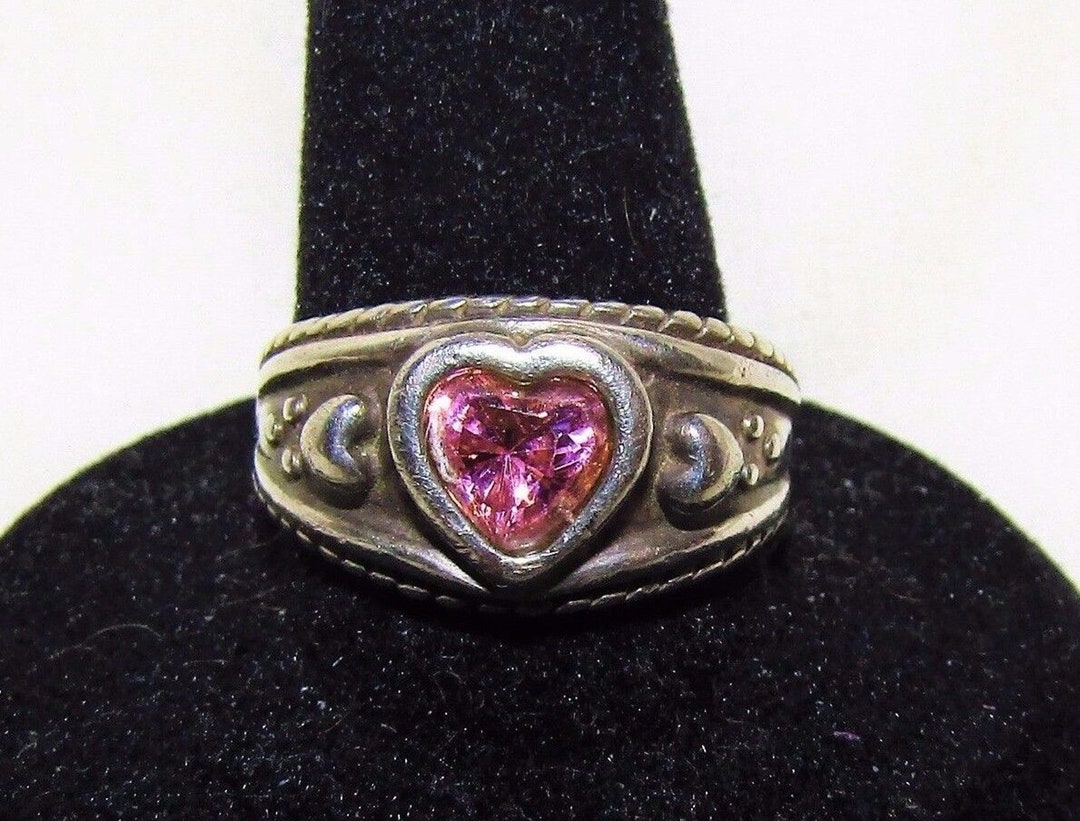 Lovely Vintage 0.5 Ct PINK ICE Heart 925 Sterling Silver Ring 8.75 - Etsy