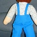 RARE VNTG Cloth Rag Doll FARMER Man in Overalls Red Yarn Hair ...